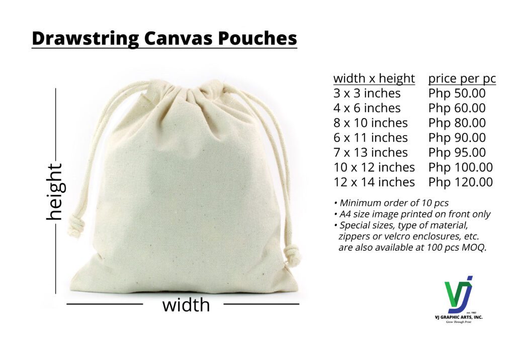 Drawstring Canvas Pouches - VJ Graphic Arts, Inc.