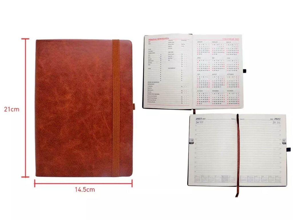 Premade Daily Planner 04. A5 Hardbound Leatherette Daily Planner | VJ ...